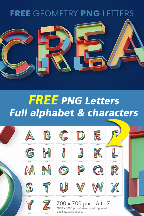 FREE PNG Lettering. Full Alphabet & Characters | Digital Market Tools