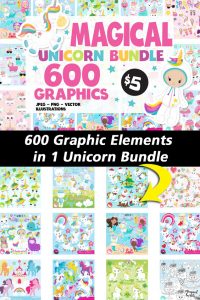 Mega Unicorn Graphics bundle | Digital Market Tools